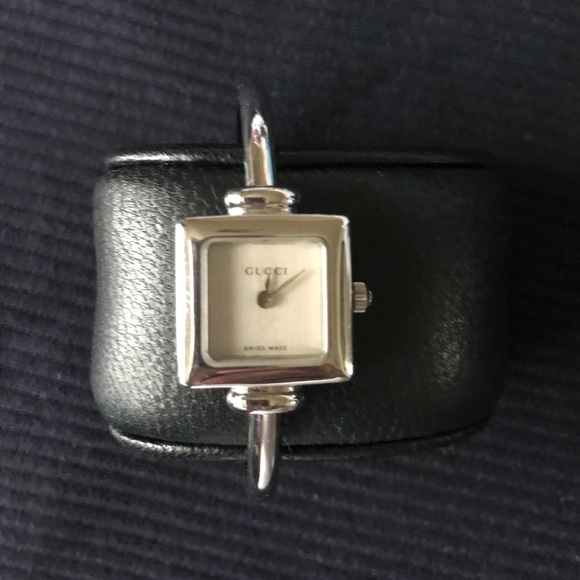 Gucci | Accessories | Silver Square Face Ladies Bangle Watch | Poshmark